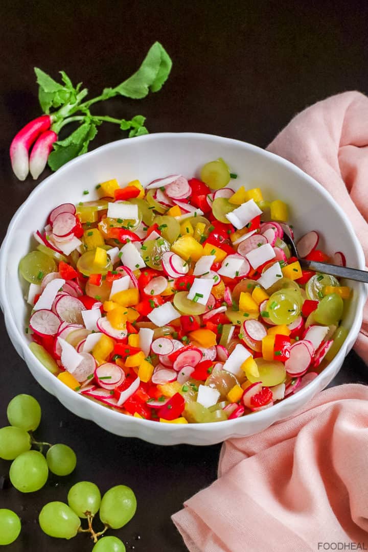 Make this sweet radish salad with fresh coconut - FOODHEAL