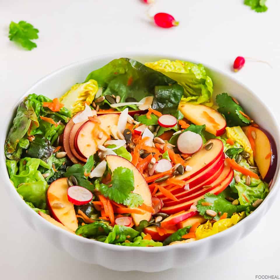 The Best Simple Refreshing Mixed Green Salad - FOODHEAL