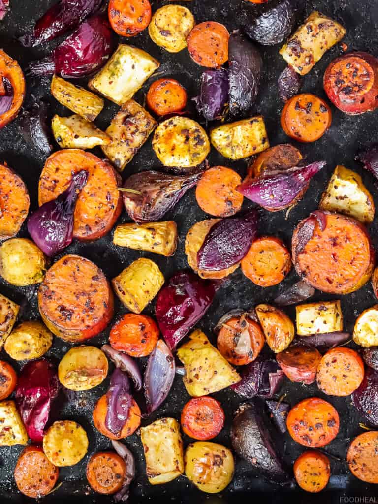 Simple Fall roasted root vegetables recipe - FOODHEAL