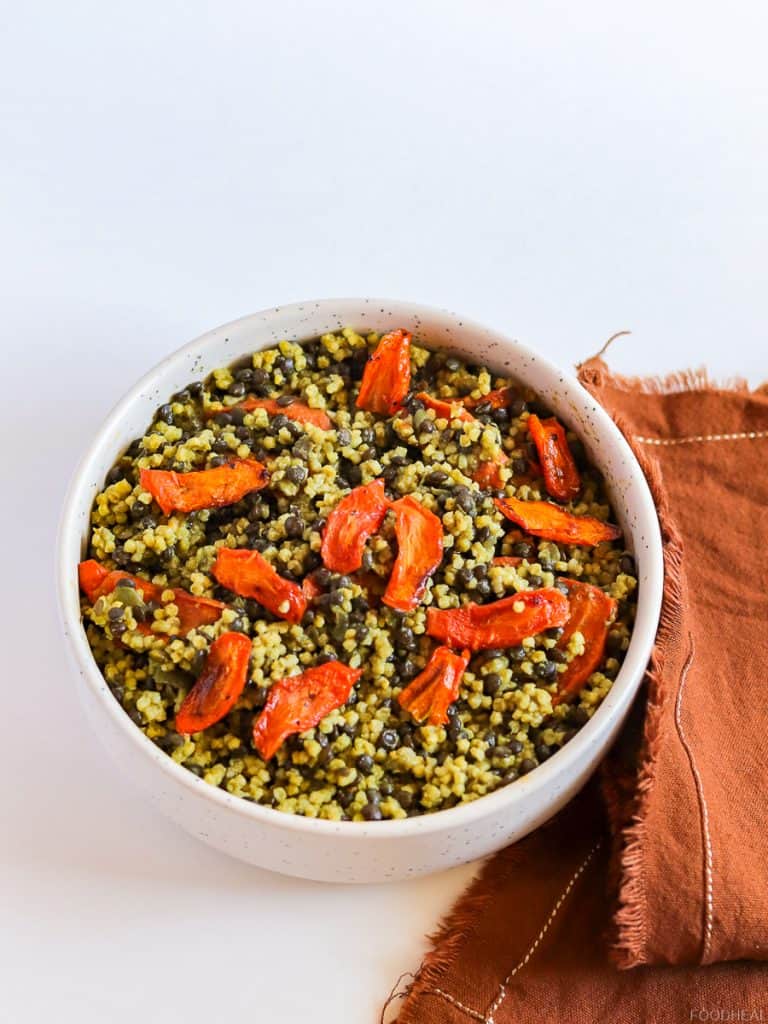 Millet recipe with beluga lentils - FOODHEAL