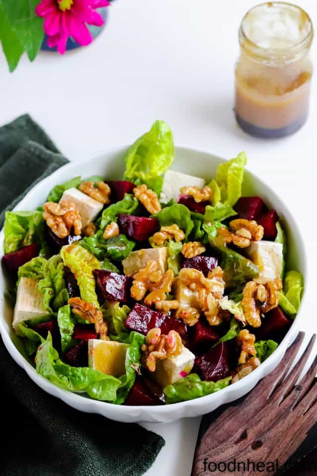 Ridiculously simple beet salad with walnuts - FOODHEAL