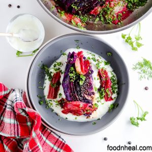 A sensational seared red cabbage with rhubarb - FOODHEAL